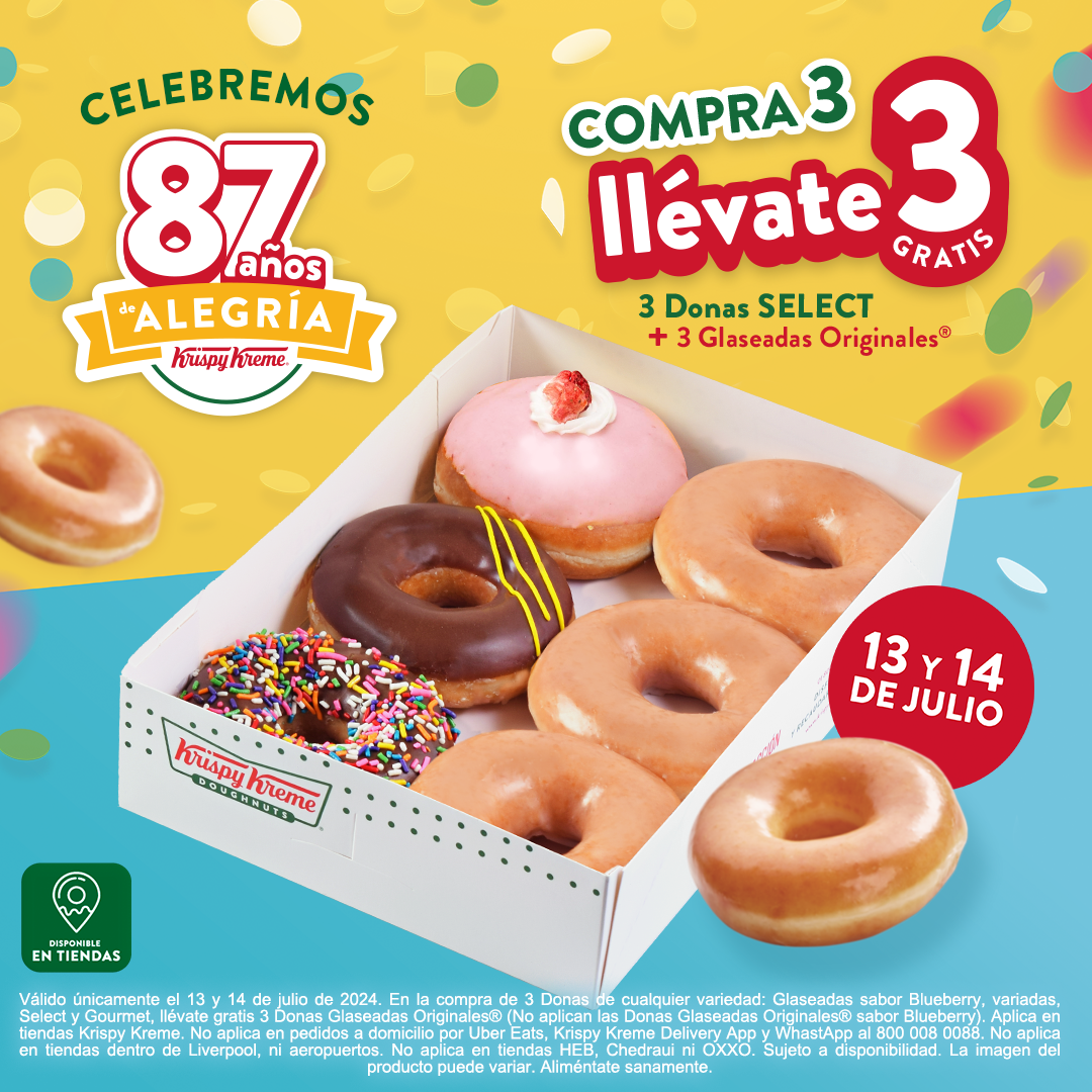 CELEBRA CON NOSOTROS 87 AÑOS DE LLEVAR ALEGRÍA CON LAS DONAS MÁS ORIGINALES – Krispy Kreme