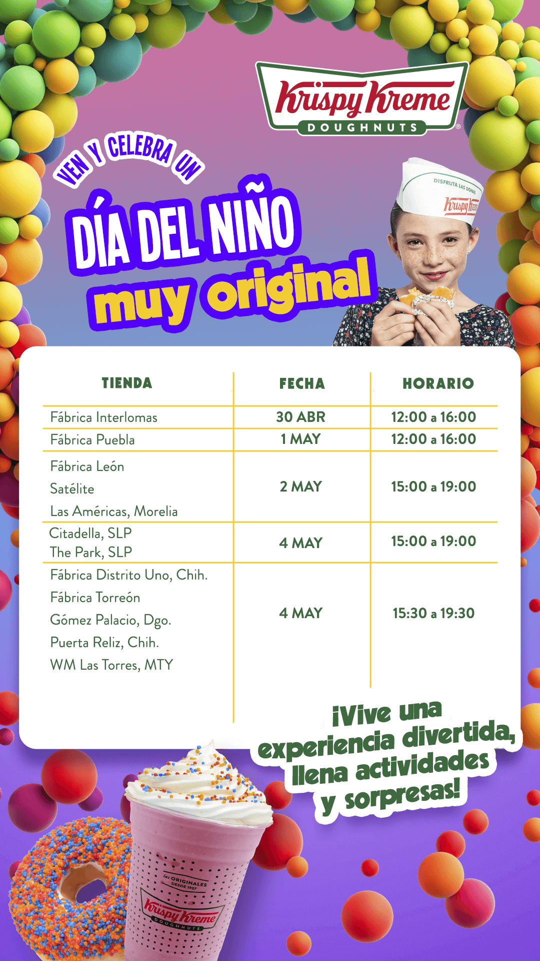 ¡VISITA KRISPY KREME ESTE DÍA DEL NIÑO Y CELEBRA A LOS MÁS PEQUEÑOS! – Krispy Kreme